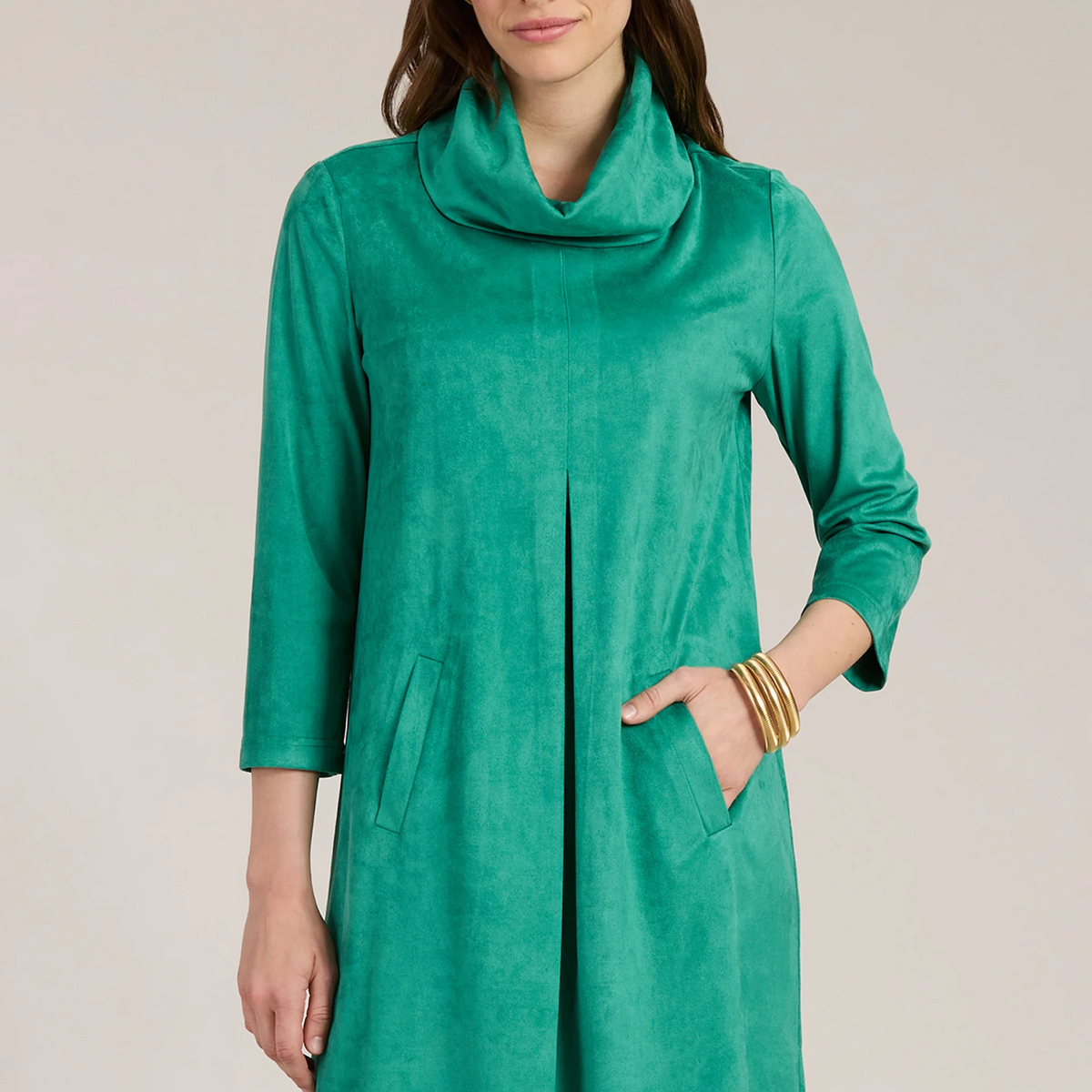 Kim Cowl Faux Suede Dress – Le Papillon Inc